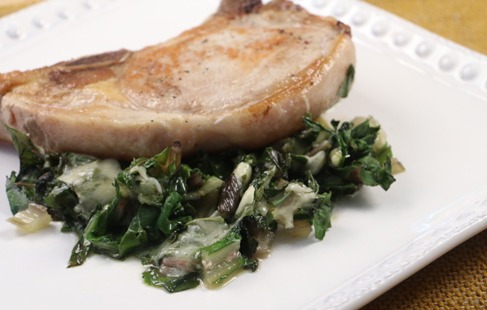 Baked Pork Chops with Swiss Chard | Main Street Farms